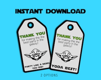 Baby Yoda Baby Shower 2 Circle Square Labels Thank You - Etsy