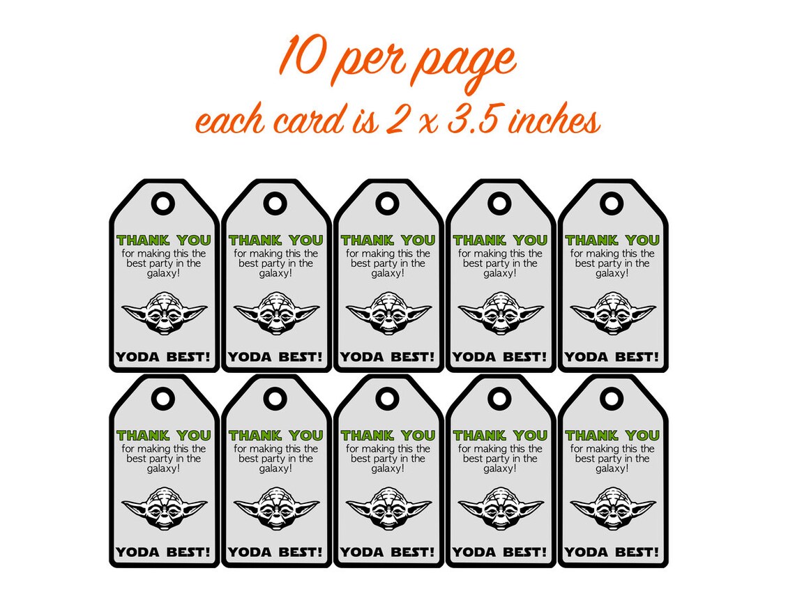 Star Wars Gift Tag Star Wars Party Favor Thank You Tag Gift | Etsy