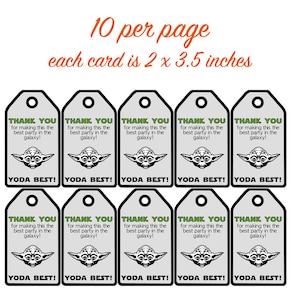 Star Wars Gift Tag, Star Wars Party Favor, Thank You Tag, Gift Tag ...