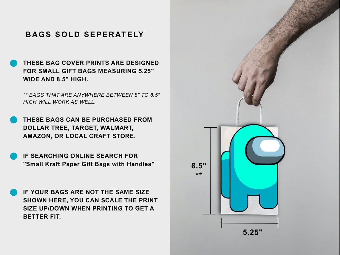 AMONG US Party Favor Bag Printables Among Us Birthday Party - Etsy