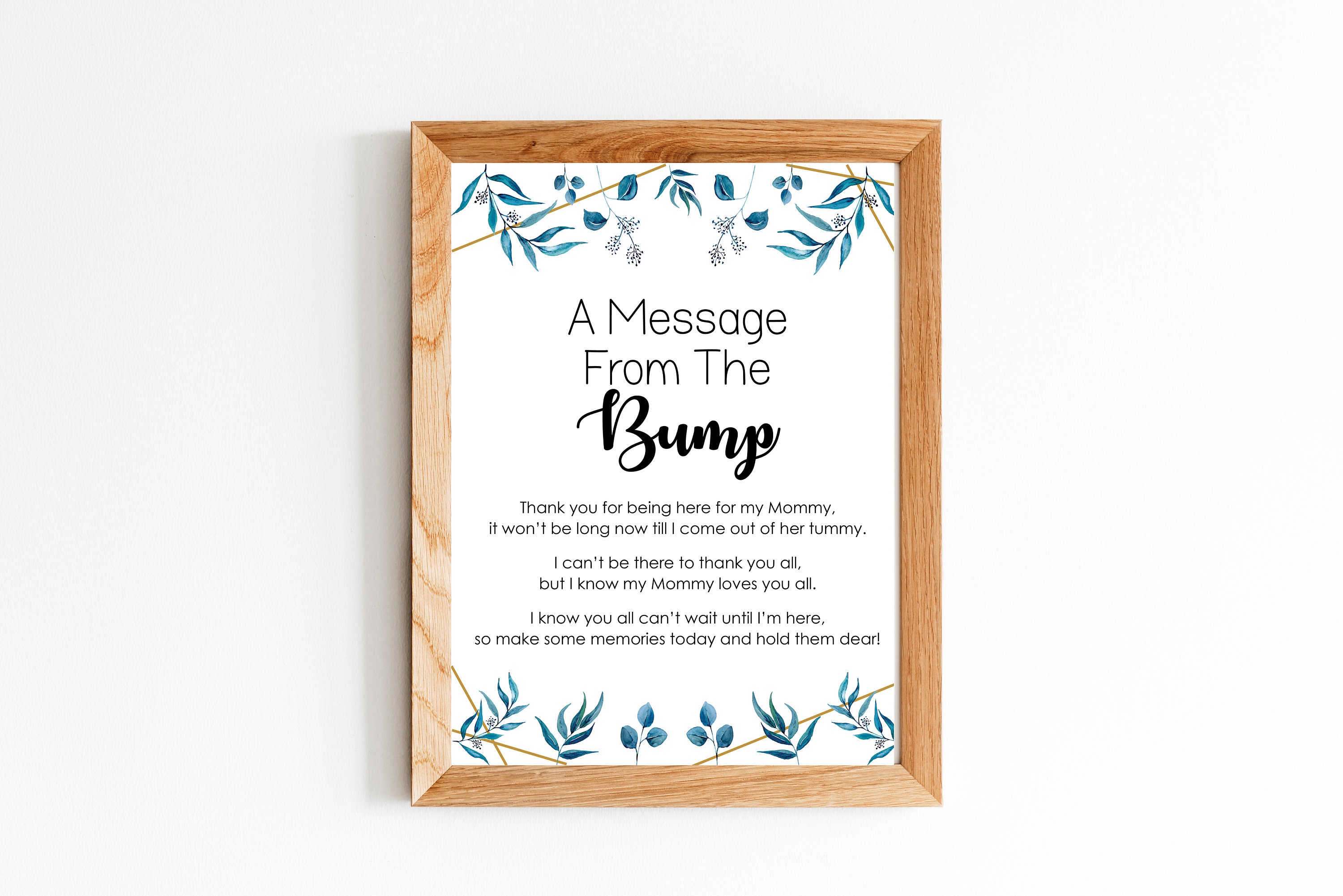 Message From the Bump Sign, Baby Shower Sign, Printable, Instant ...
