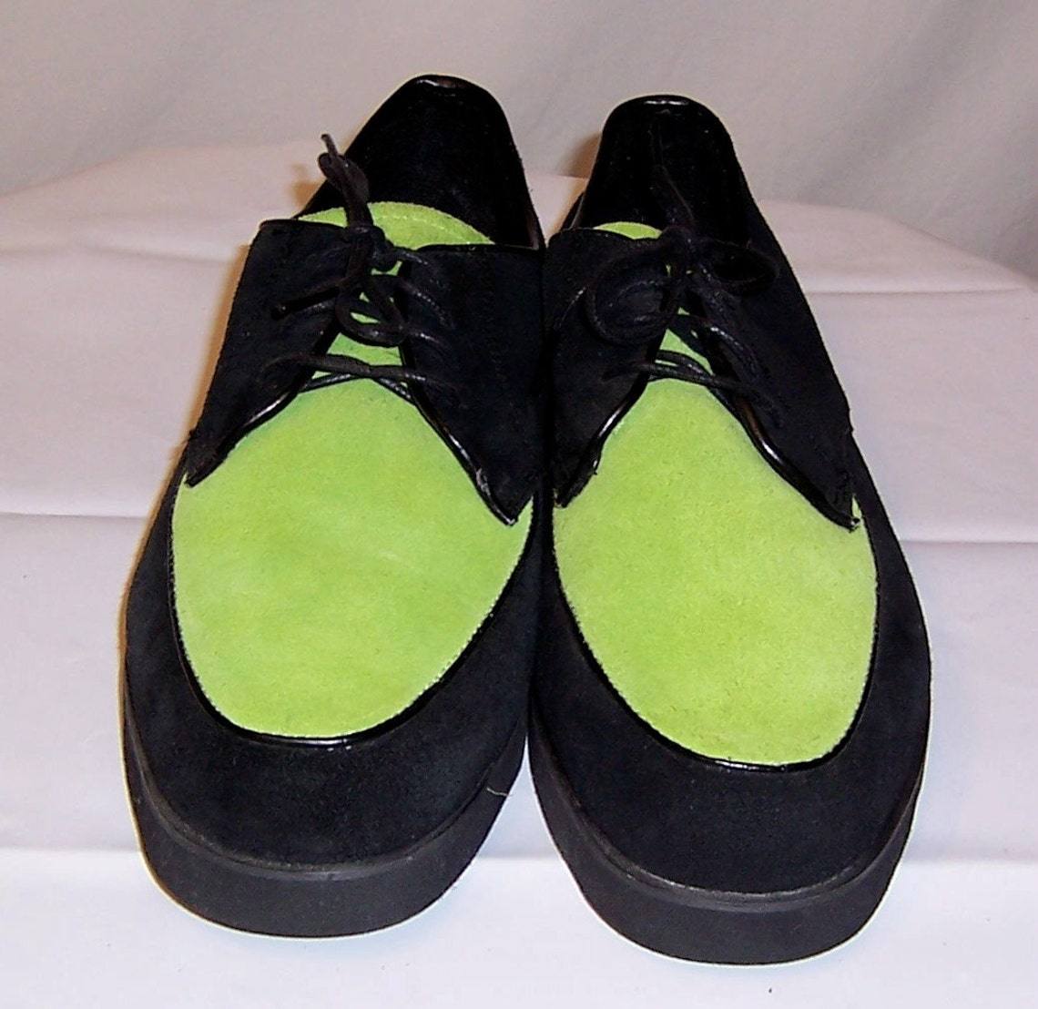 Buffs by Buffalino-men's Chartreuse and Black Suede Shoes - Etsy