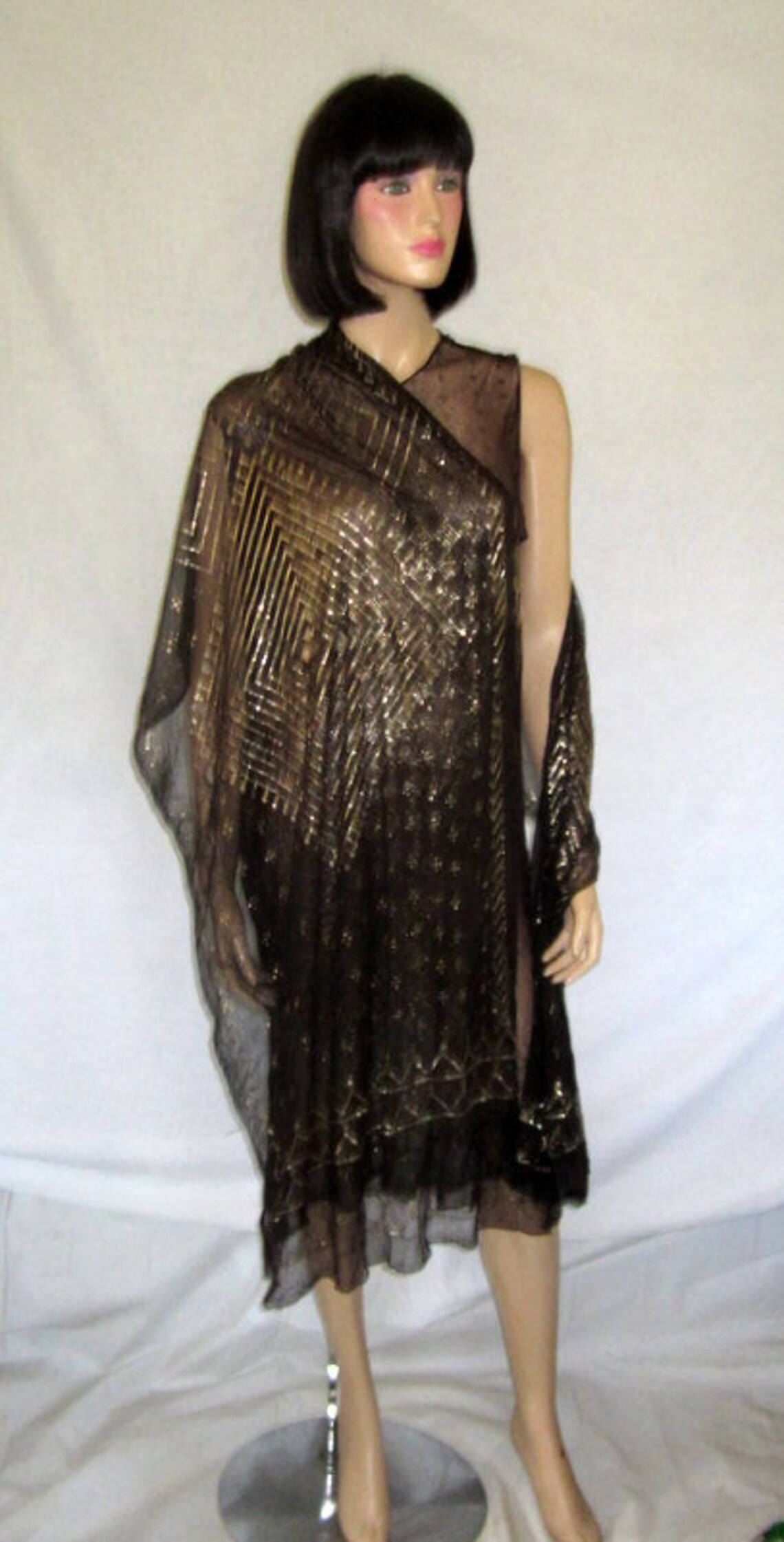 1920's Art Deco Egyptian Assuit Dress With Matching Shawl - Etsy