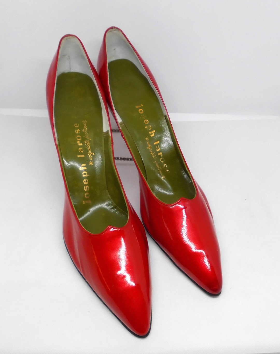 Fabulous and Flashy Pair of Cherry Red Stiletto Pumps by Joseph Larose ...