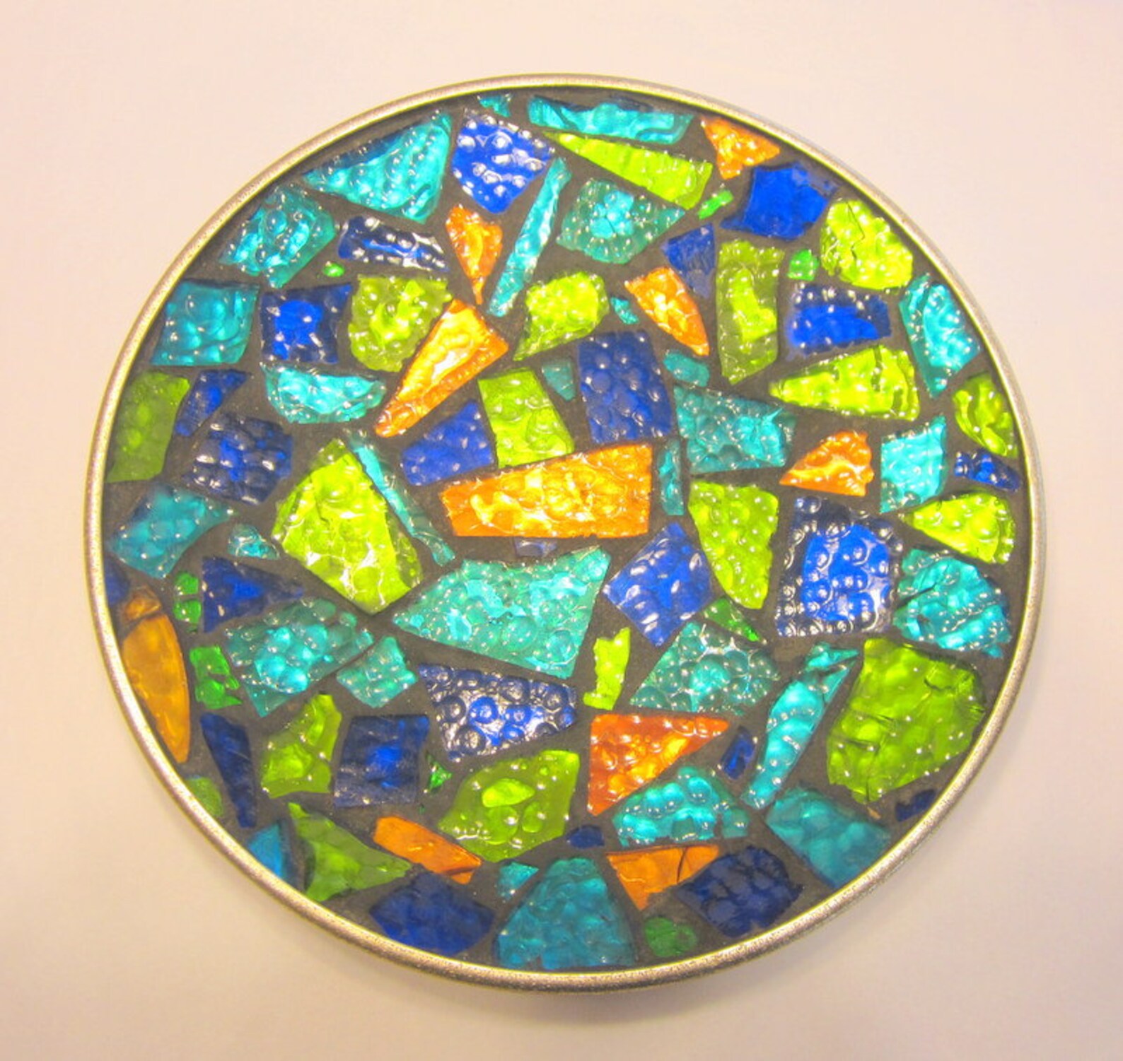 Mid-century Modern, Colorful, Textured Glass Mosaic Plate - Etsy