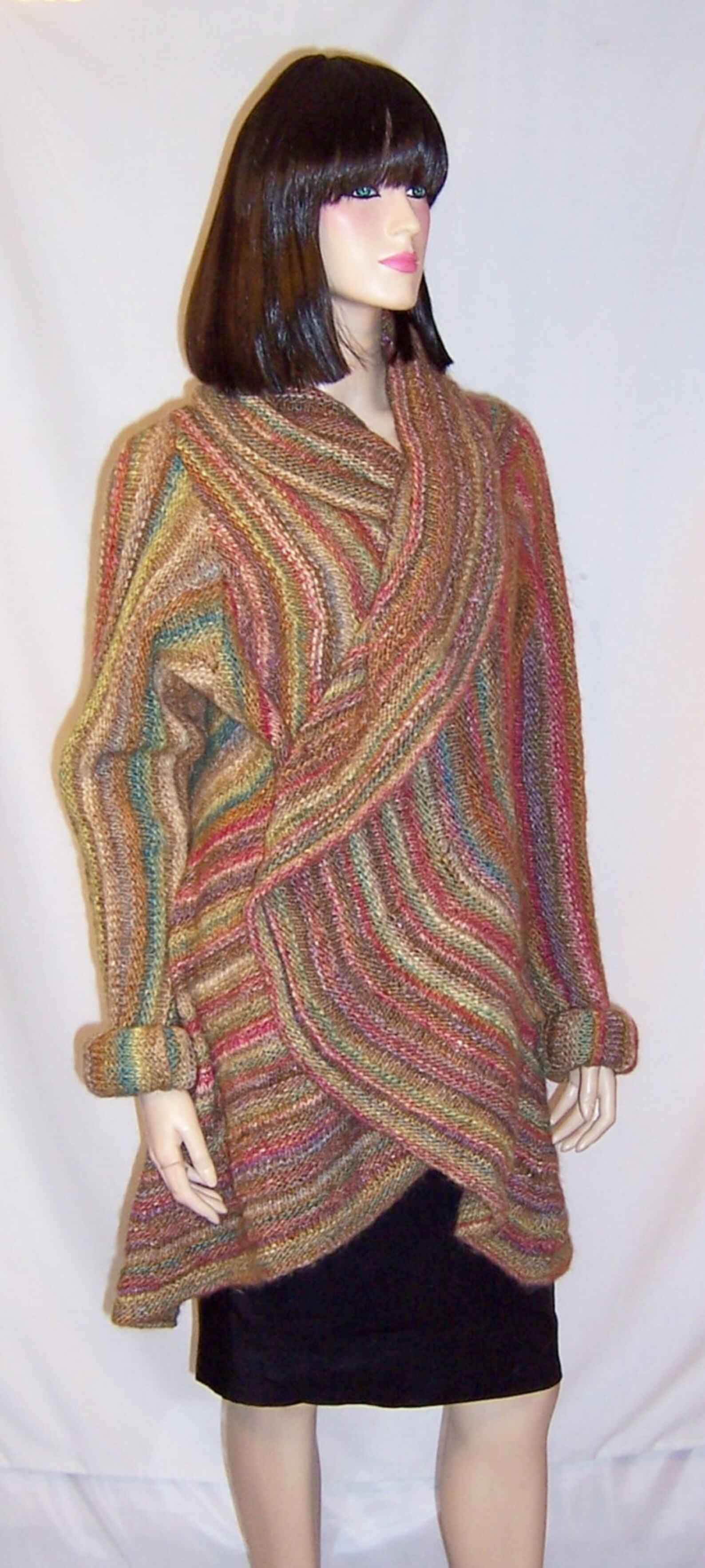 Luxurious Wrap-around Sweater Coat in Autumnal Colors - Etsy
