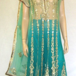 Women's Ethnic-indian-three Piece Ensemble in Ombre Colors With Gold ...