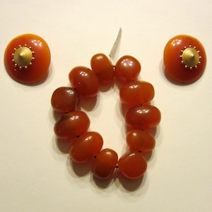 Deep Amber-colored Stretch Bracelet With Matching Clip on Earrings by ...