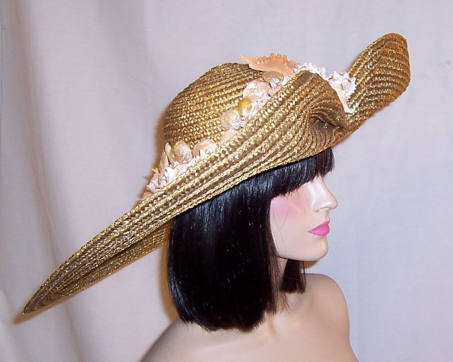 One-of-a-kind, Extraordinarily Large Beach Hat Embellished With Sea ...