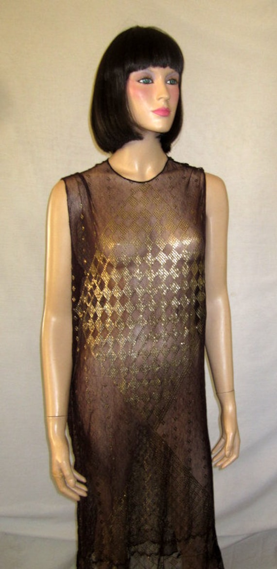 1920's Art Deco Egyptian Assuit Dress with Matching S… - Gem