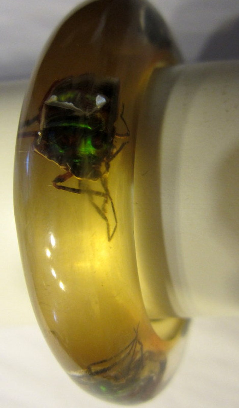 Authentic 1960's Lucite Bracelet With Beetle Inclusions - Etsy