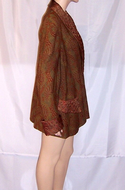 Men's-victorian Era-paisley Jacket With Satin Trim - Etsy