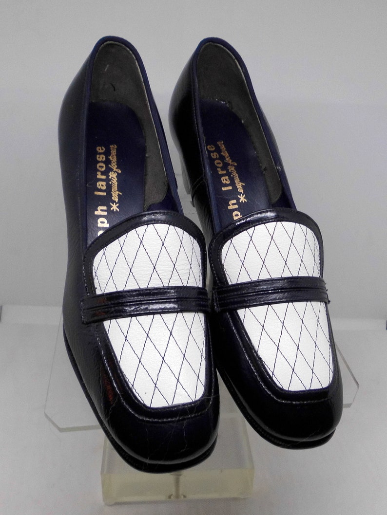 1960's Vintage Joseph Larose Black and White Patent Leather Pumps (new Old Stock-never Worn) - Etsy