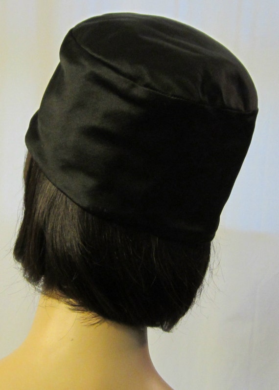 1920's Custom-Made Black Silk Hat/Toque with Beaded E… - Gem