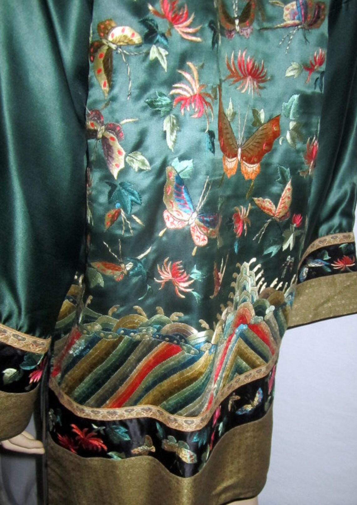 Forest Green Chinese Embroidered Jacket - Etsy