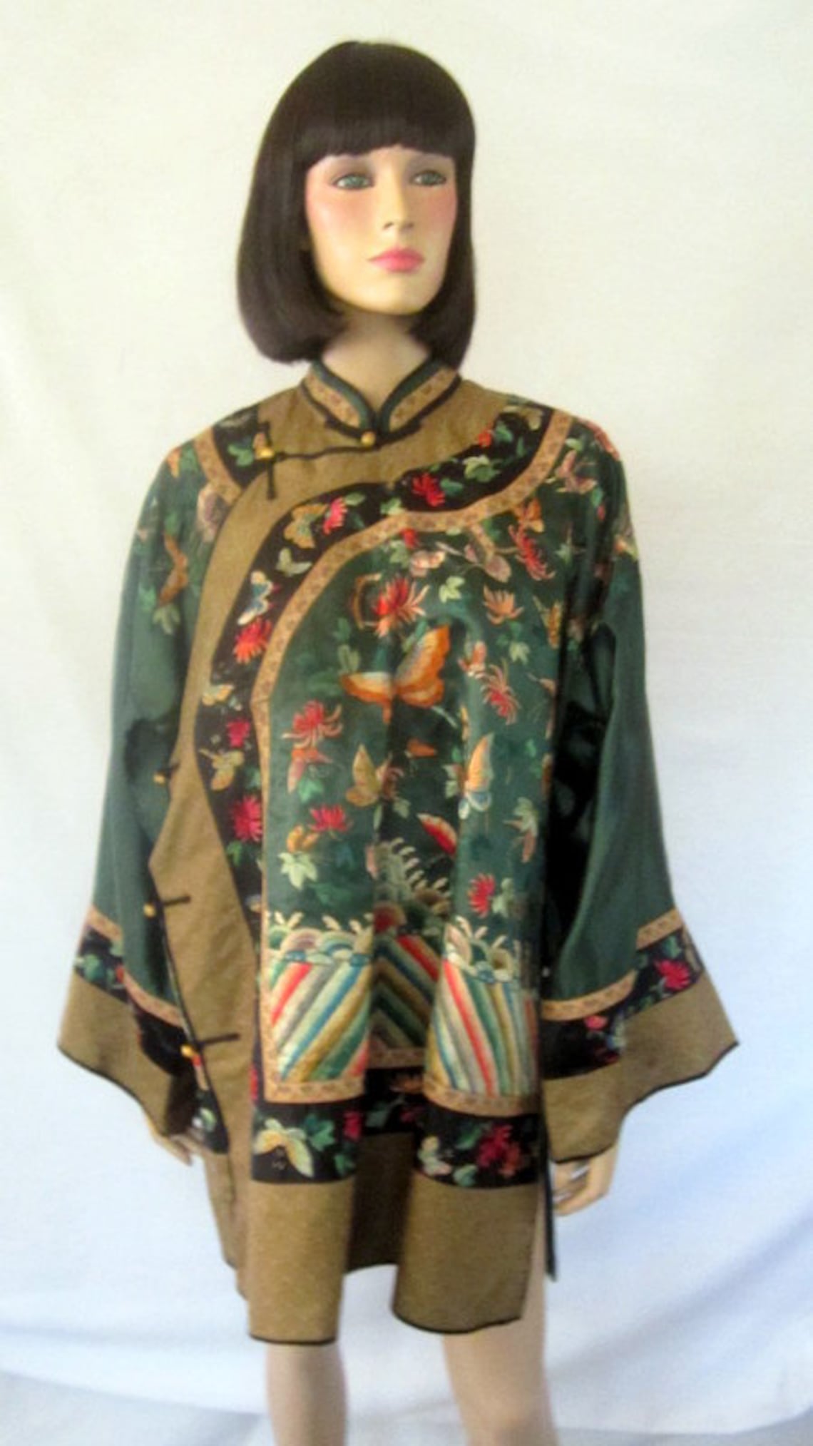 Forest Green Chinese Embroidered Jacket - Etsy