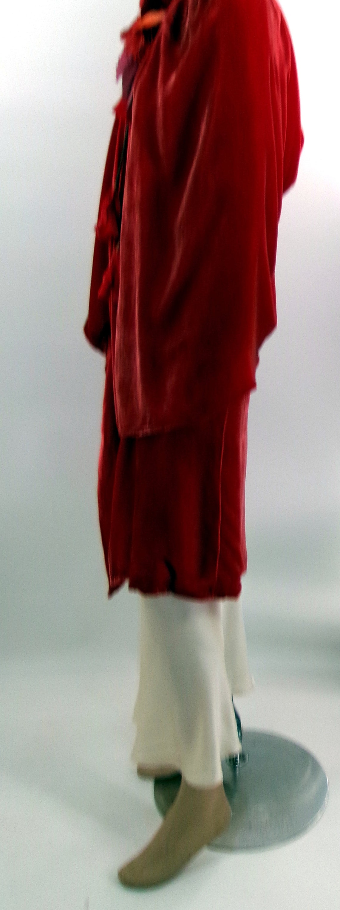 1920's Art Deco Cherry Silk Velvet Cloak With Floral - Etsy