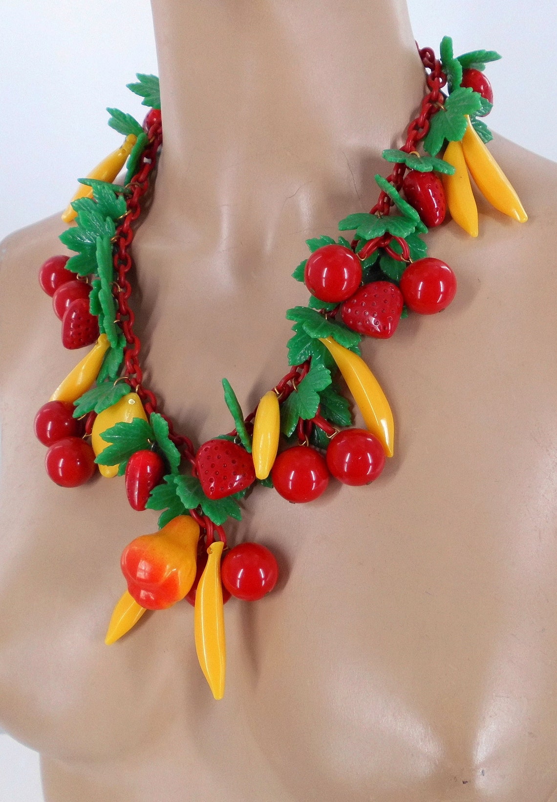 Fabulous OOAK, Festooned Garland Fruit Necklace by ANKA - Etsy