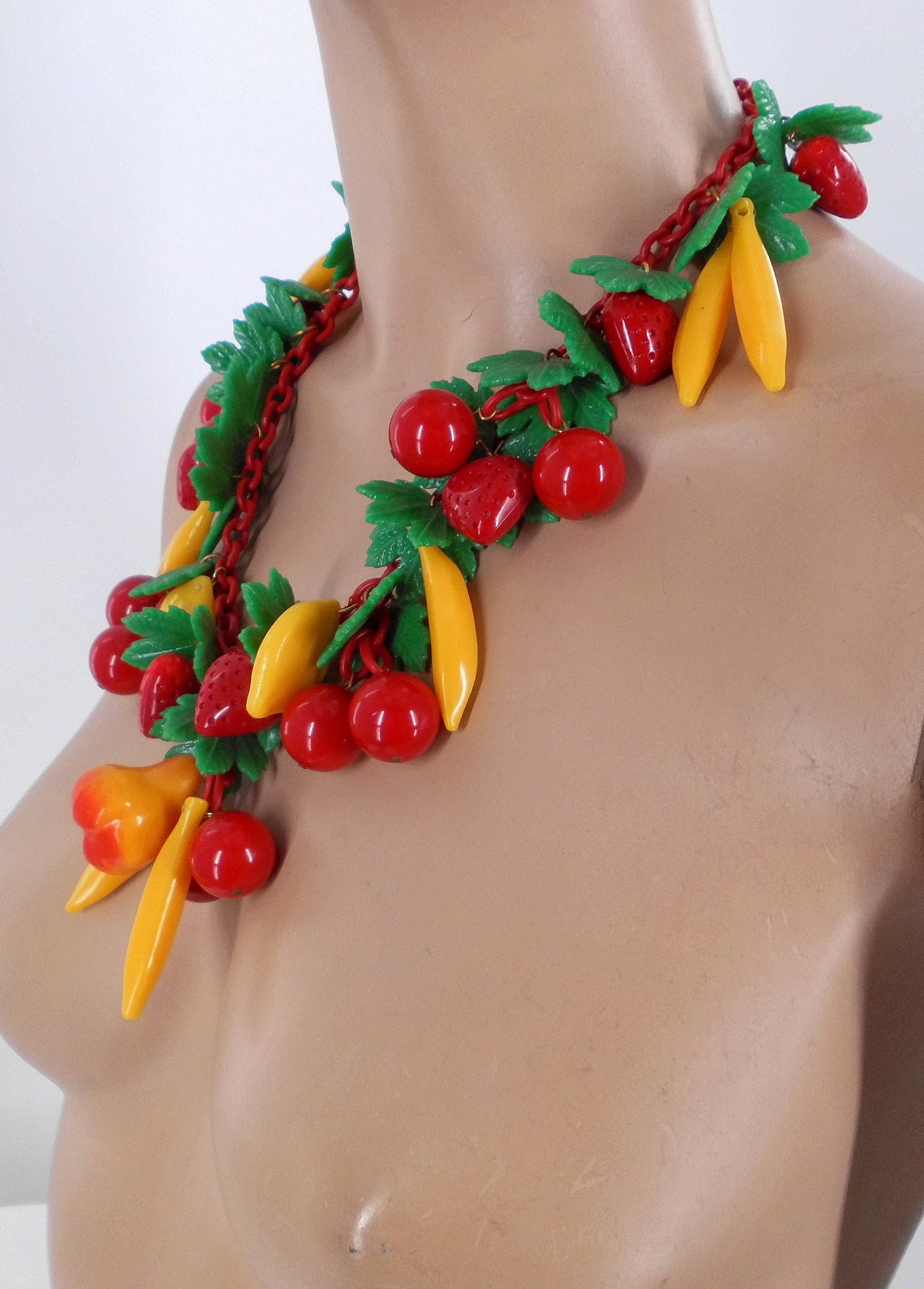 Fabulous OOAK, Festooned Garland Fruit Necklace by ANKA - Etsy
