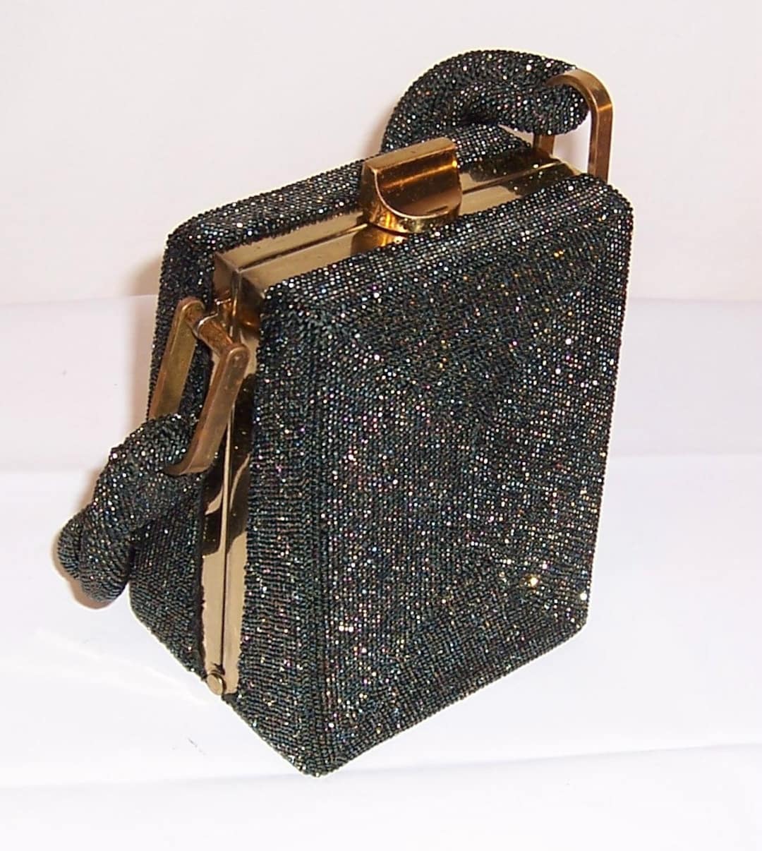 1940's Green Carnival Glass Beaded Box Handbag - Etsy