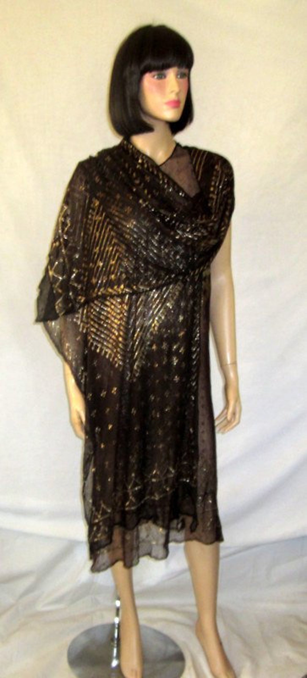1920's Art Deco Egyptian Assuit Dress With Matching Shawl - Etsy