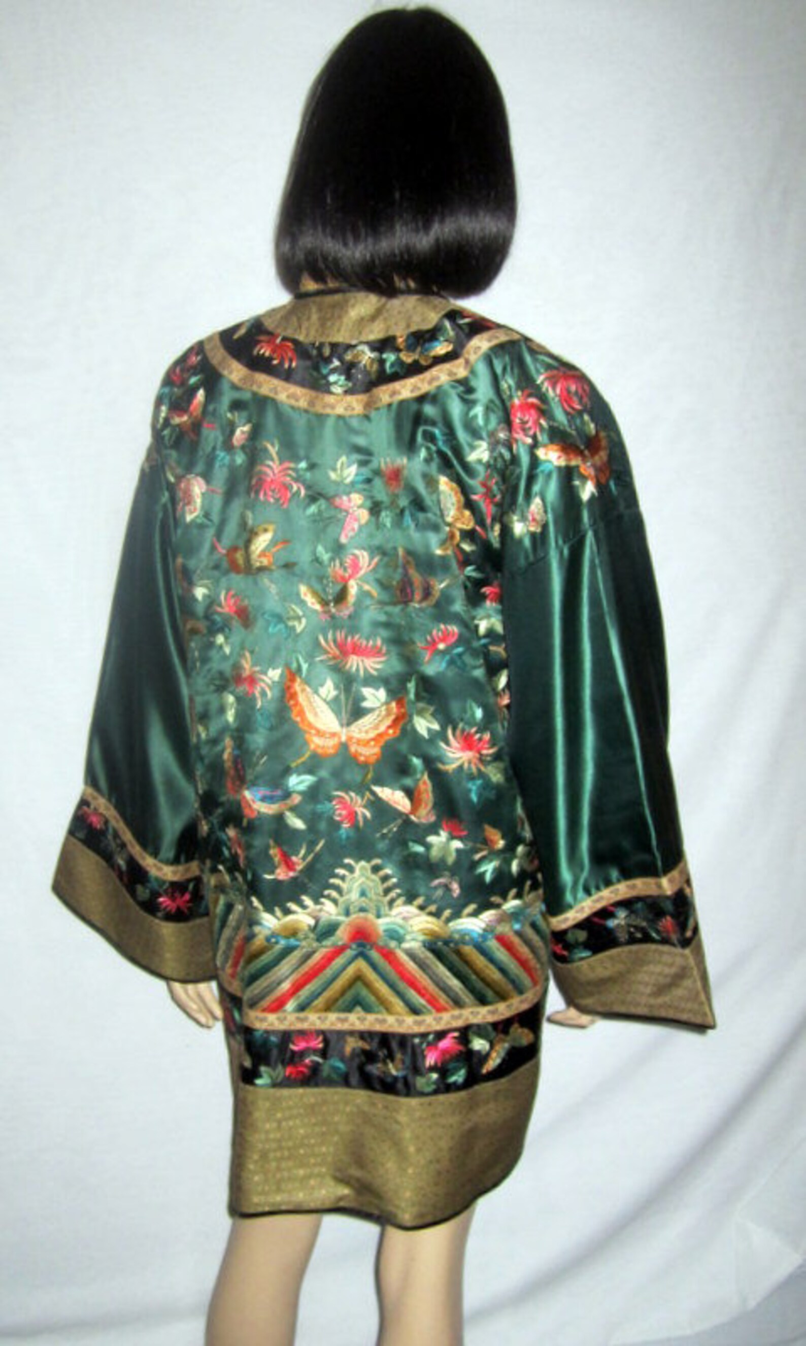 Forest Green Chinese Embroidered Jacket - Etsy