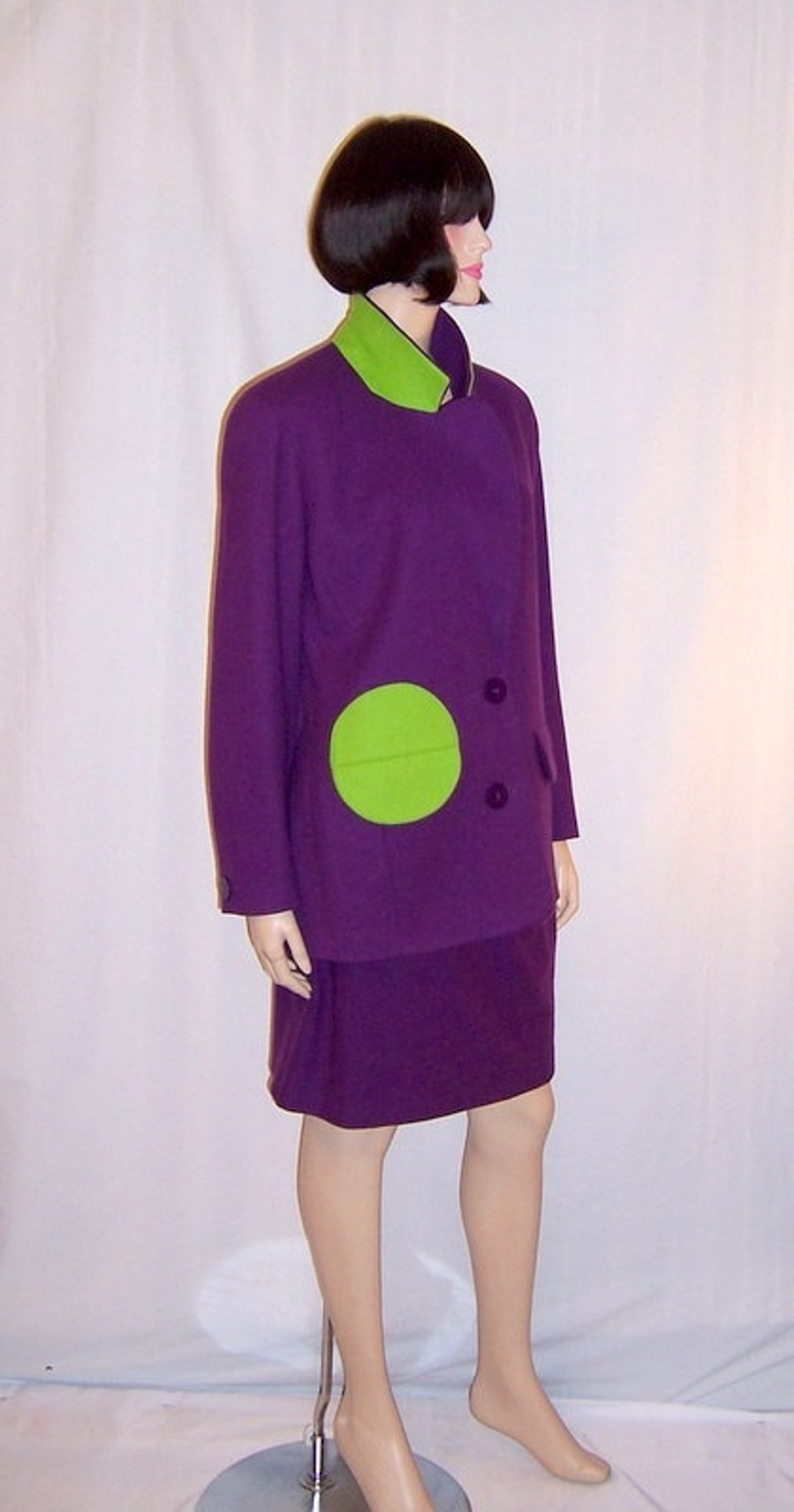 Violet and Chartreuse Woolen Suit by "arabella Pollen"-uk - Etsy