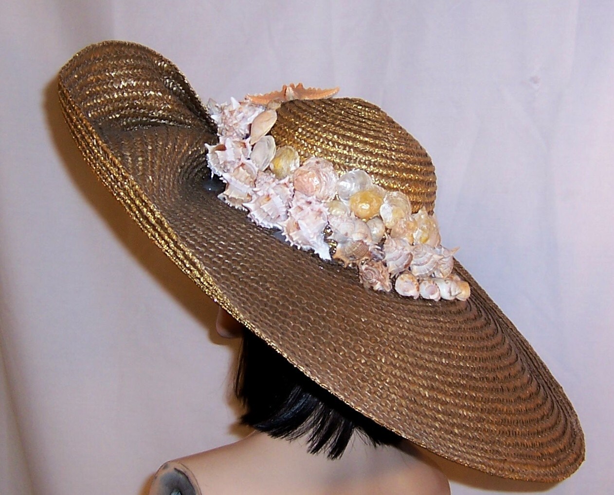 One-of-a-kind, Extraordinarily Large Beach Hat Embellished With Sea ...