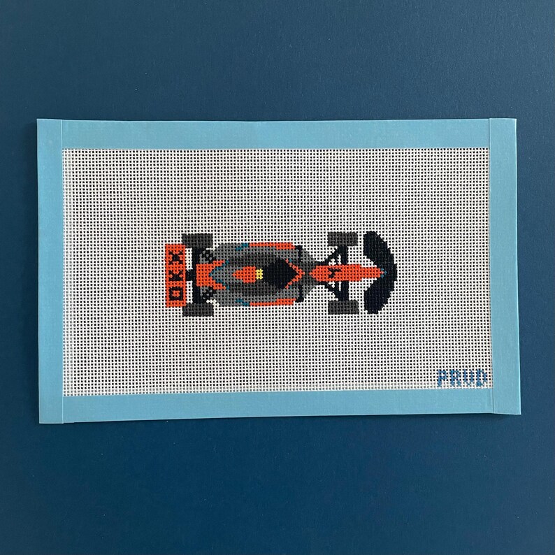 Needlepoint Canvas | Small Mclaren F1 Car | 18 Mesh | Stitch Painted - Etsy