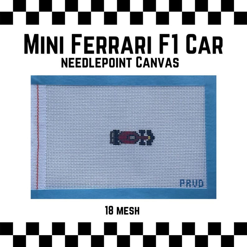 Ferrari F1 Car Needlepoint Canvas: Mini Bag Charm - Etsy