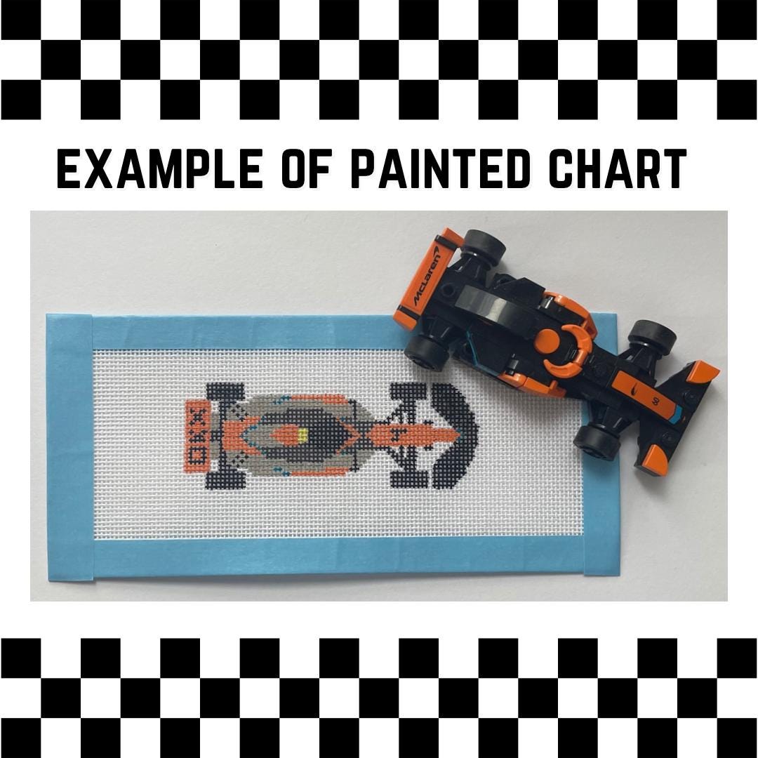 Needlepoint Chart | Mclaren F1 Car | Norris & Piastri | Digital Stitch ...