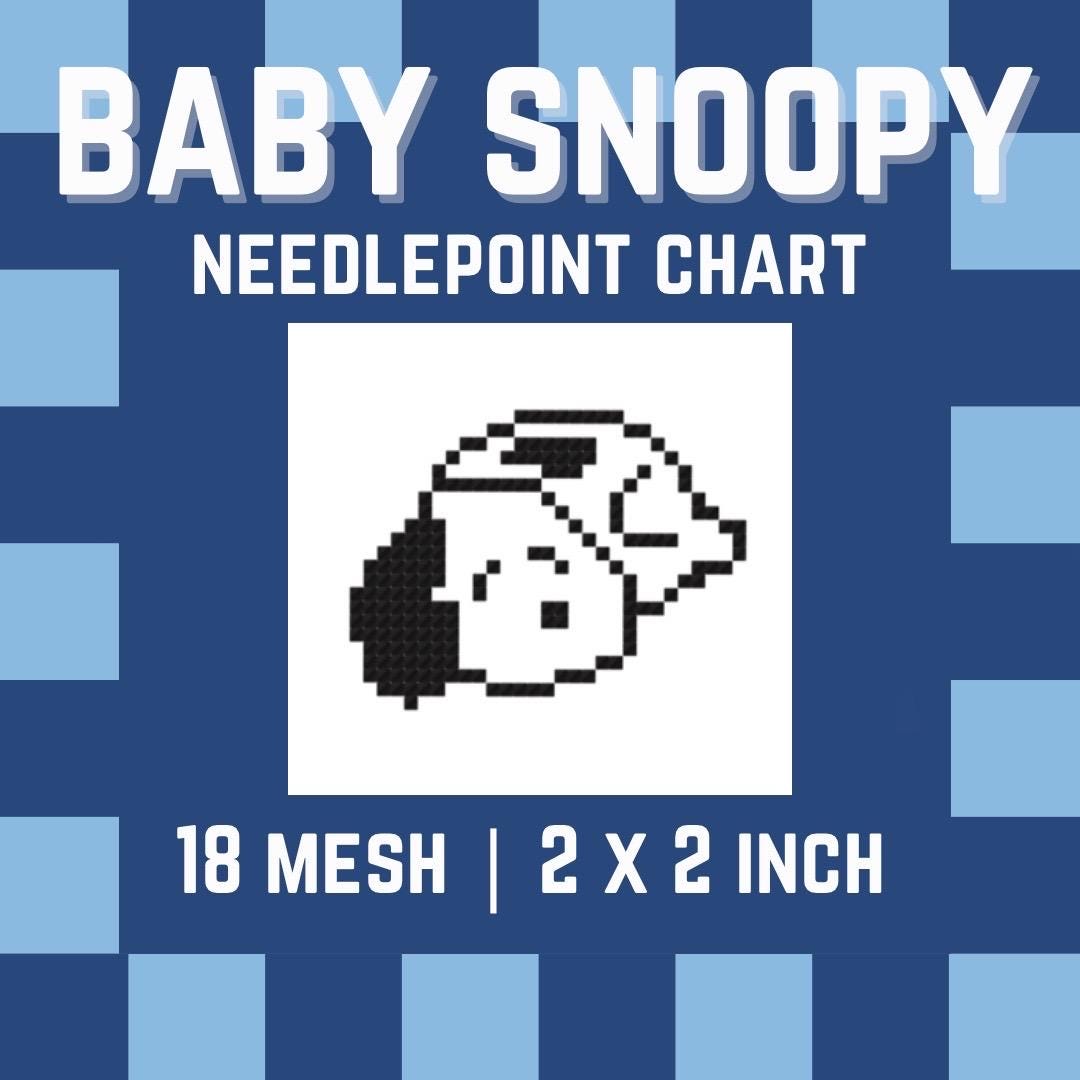 Baby Snoopy Needlepoint Chart Digital Stitch Chart 18 Mesh - Etsy