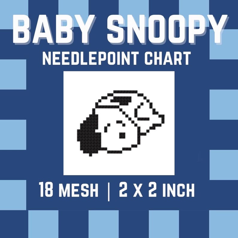 Baby Snoopy Needlepoint Chart Digital Stitch Chart 18 Mesh - Etsy