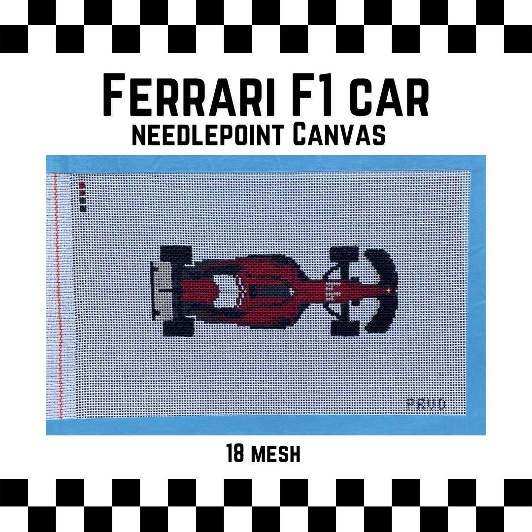 Needlepoint Canvas | 2025 Ferrari F1 Car | 18 Mesh | Stitch Painted - Etsy