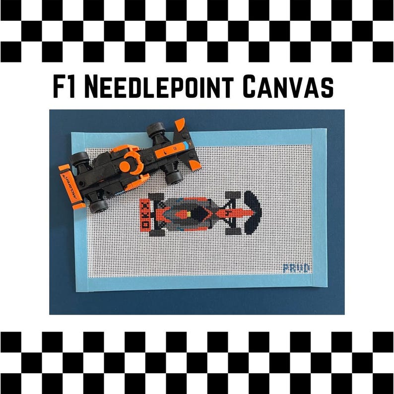 Needlepoint Canvas | Small Mclaren F1 Car | 18 Mesh | Stitch Painted - Etsy