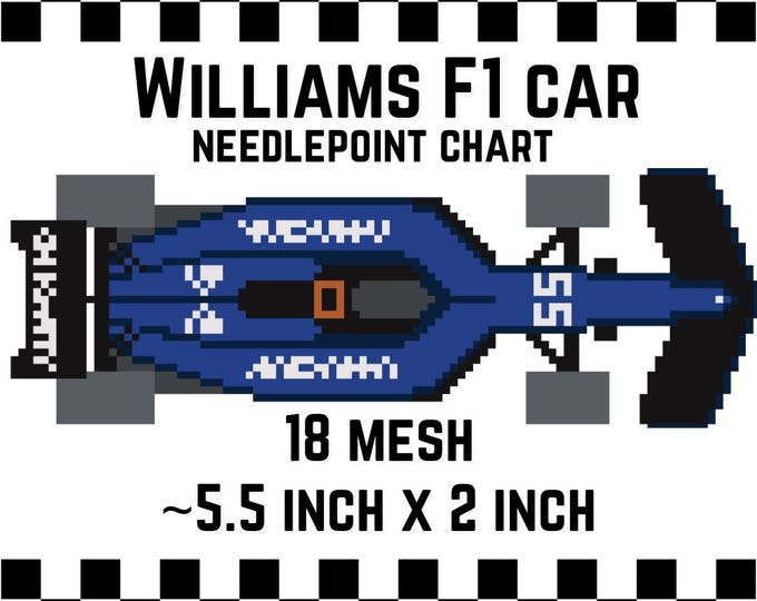 Needlepoint Chart | Williams F1 Car | Digital Stitch Chart | 18 Mesh - Etsy