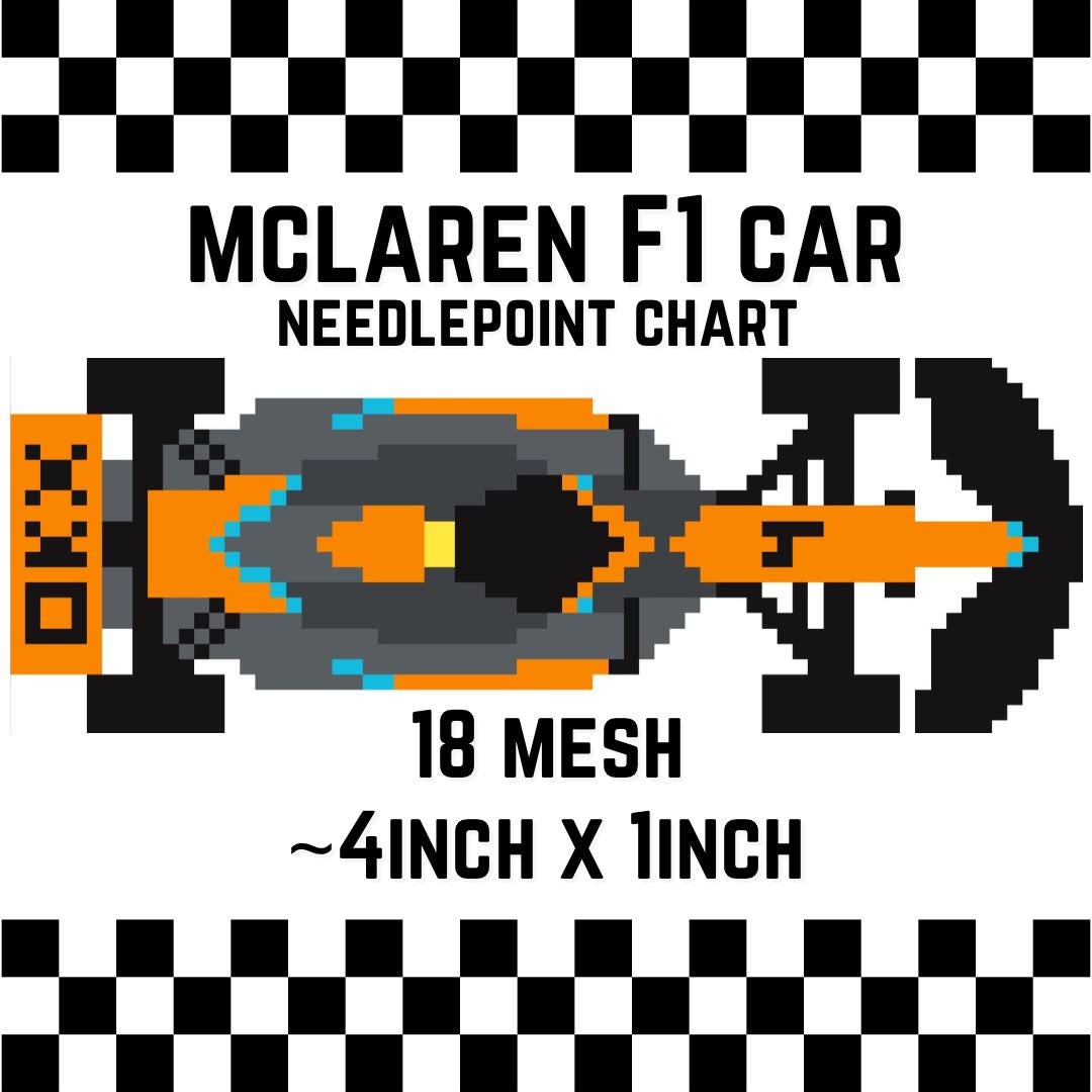 Needlepoint Chart | Mclaren F1 Car | Norris & Piastri | Digital Stitch ...