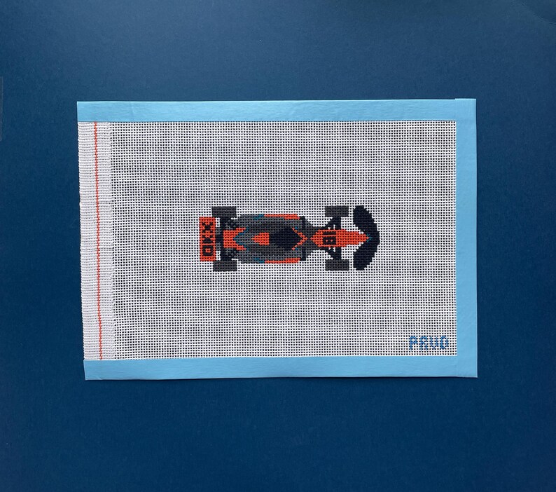 Needlepoint Canvas | Small Mclaren F1 Car | 18 Mesh | Stitch Painted - Etsy