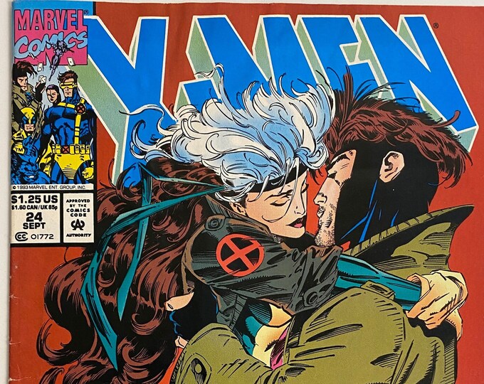 X-men #24 (1993, Marvel) Gambit & Rogue Kiss Cover Marvel Comics Andy ...