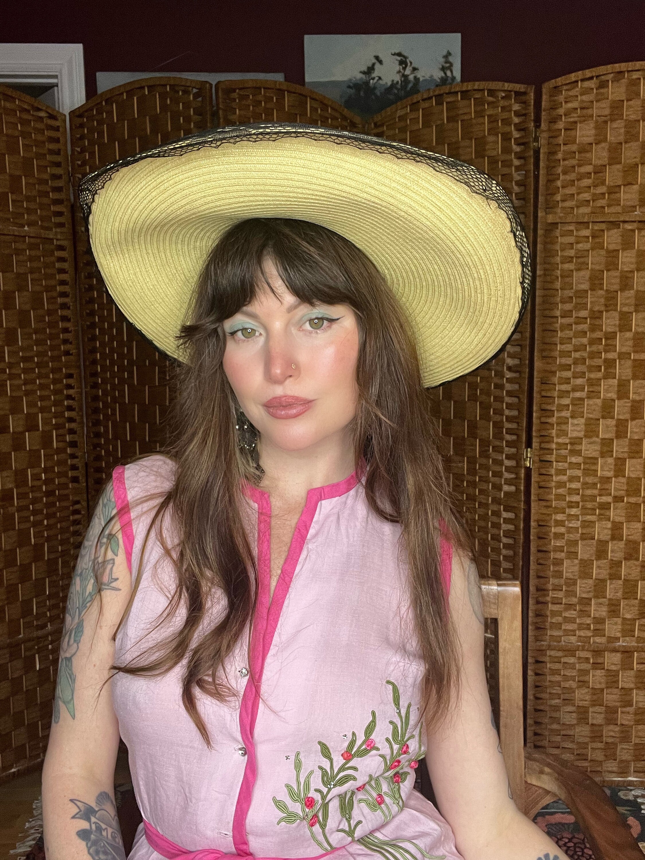 1940s 1950s Wicker Sun Hat With Spiderweb Lace - Etsy