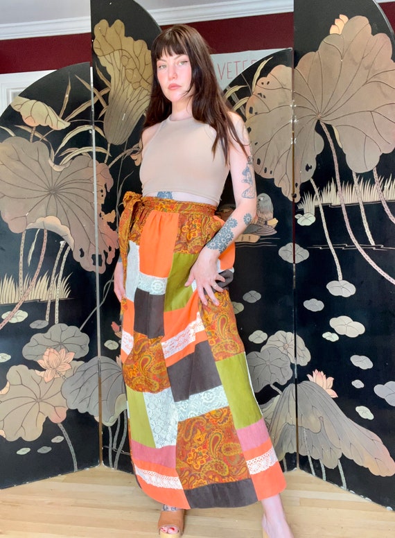 1970s Patchwork Maxi Skirt - Gem