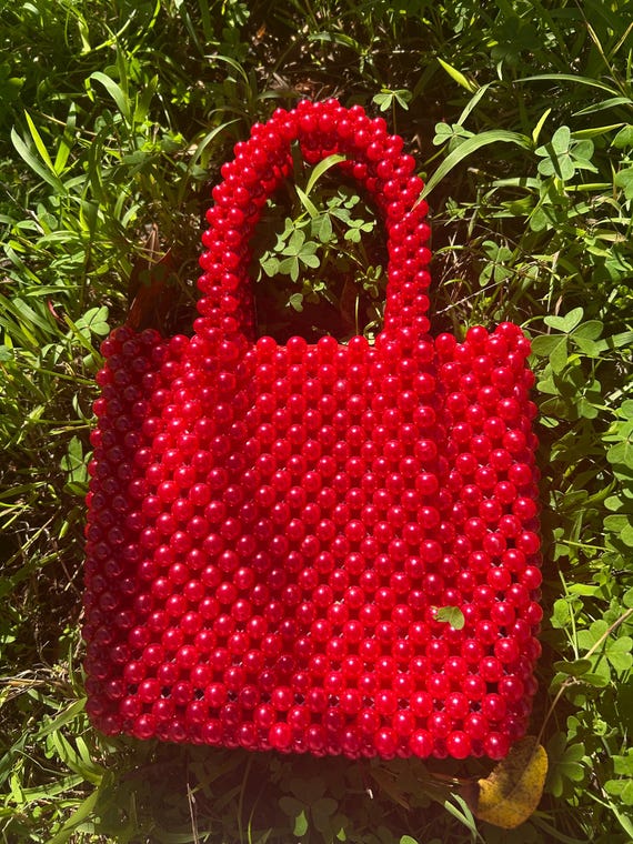 1950s Cherry Red Beaded Bag - Gem