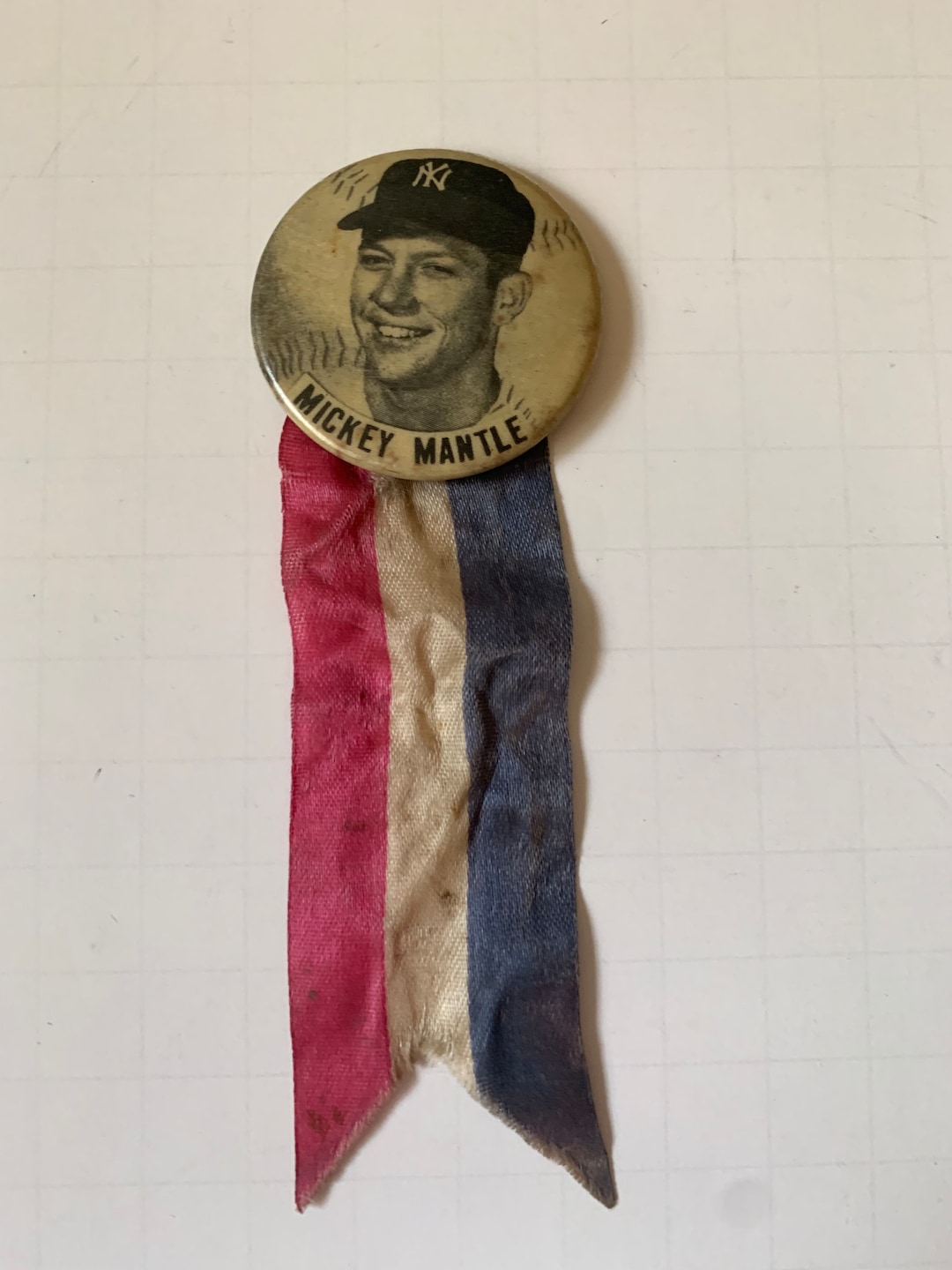 Vintage Mickey Mantle New York Yankees Stadium Souvenir Pinback Button ...