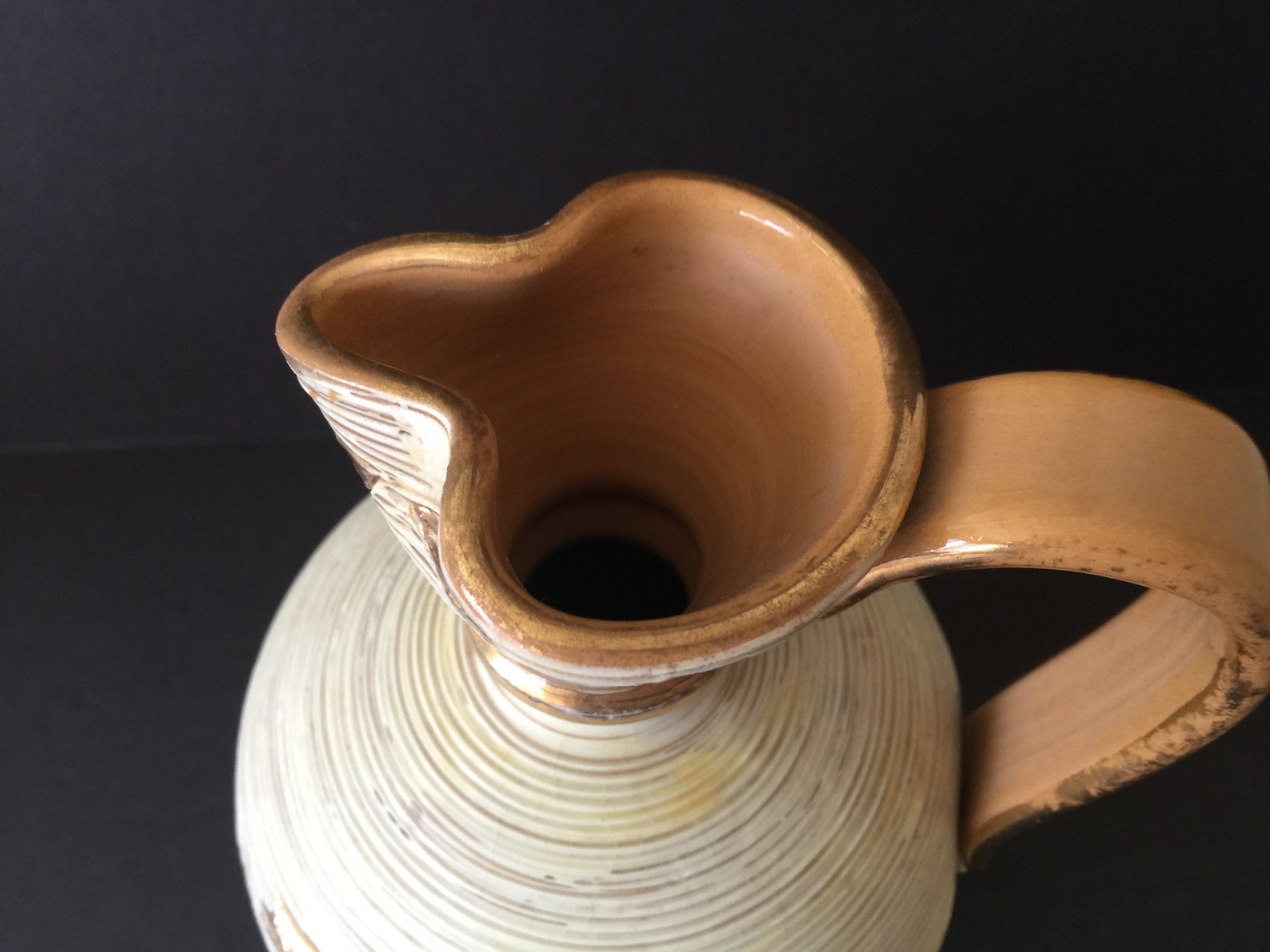 Vintage Elbee Italy Golden Horse Jug, Mid Century Italian Art Pottery ...