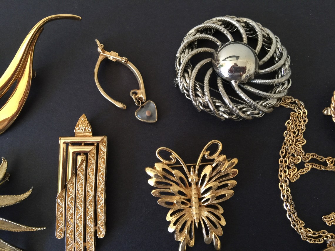 Vintage Costume Jewelry, Sarah Coventry Brooch, Avon Pin, Monet Pendant ...