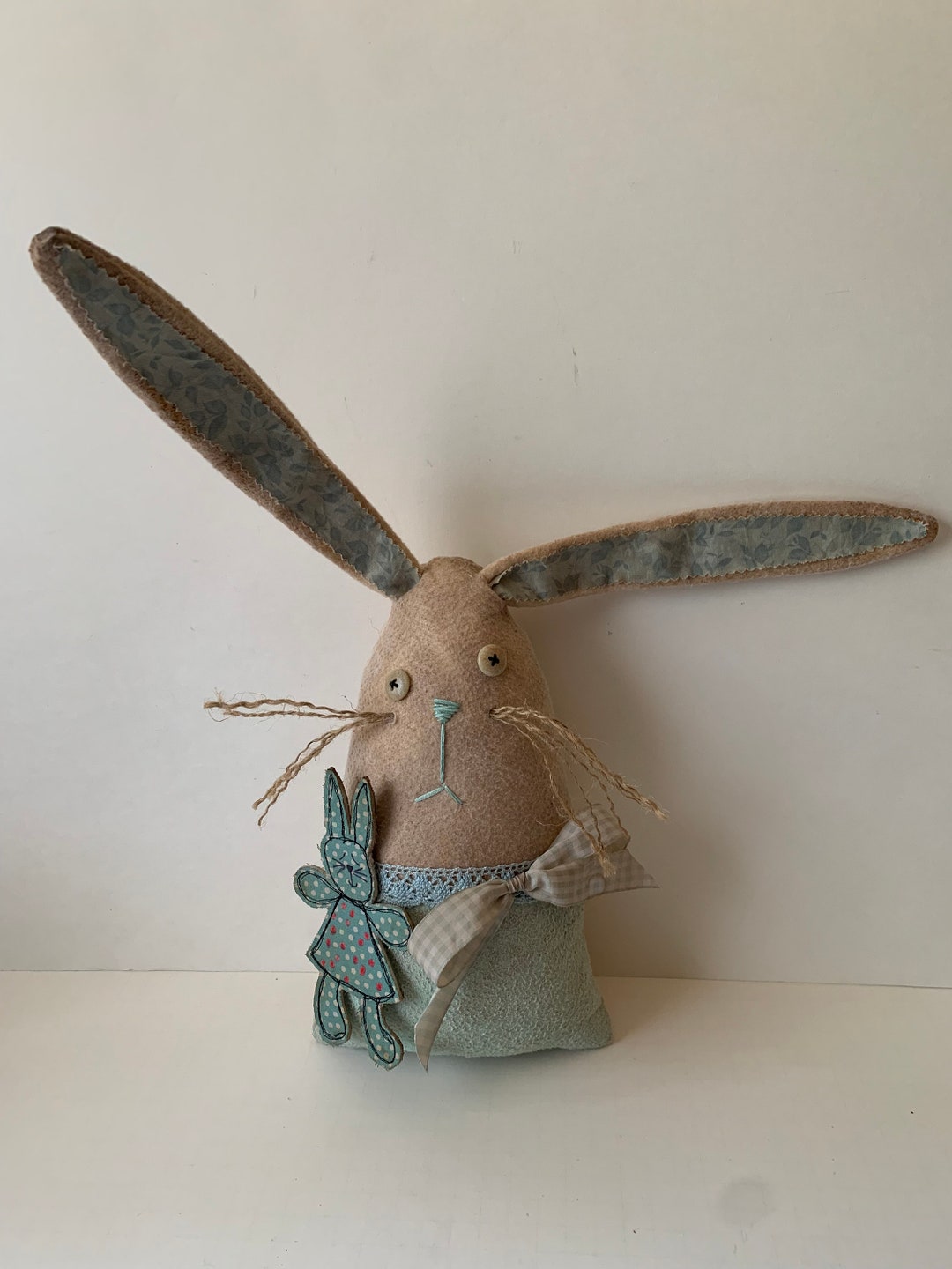 Handmade Primitive Easter Bunny, Prim Easter Rabbit Decoration, Shabby ...