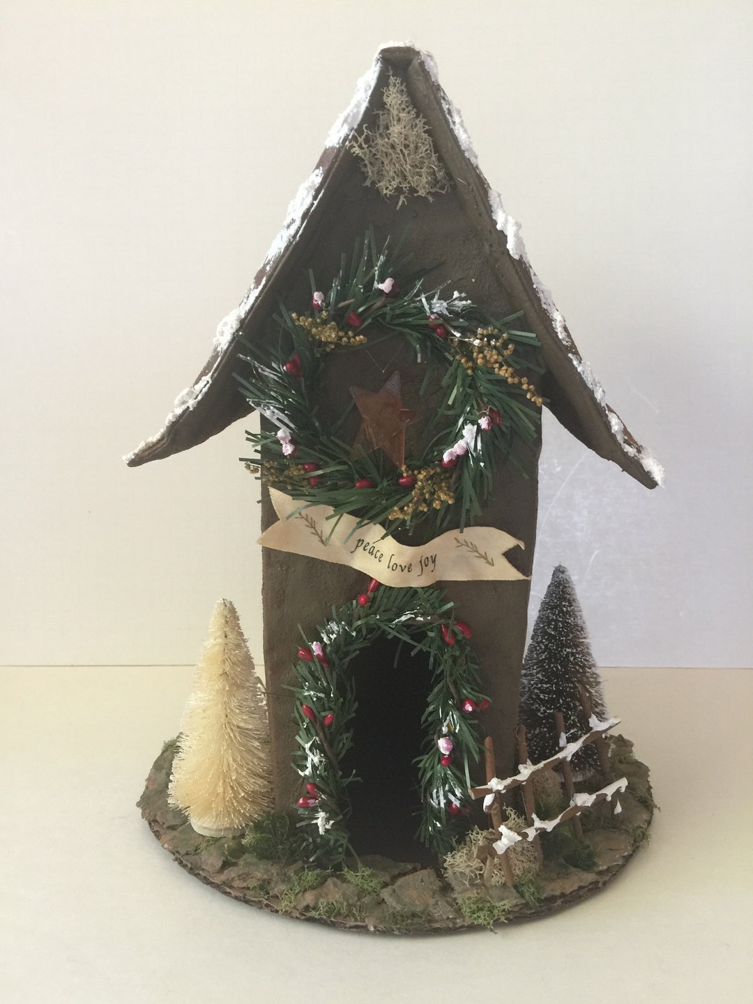 Handcrafted Original Gingerbread House, OOAK Farmhouse/rustic/primitive ...