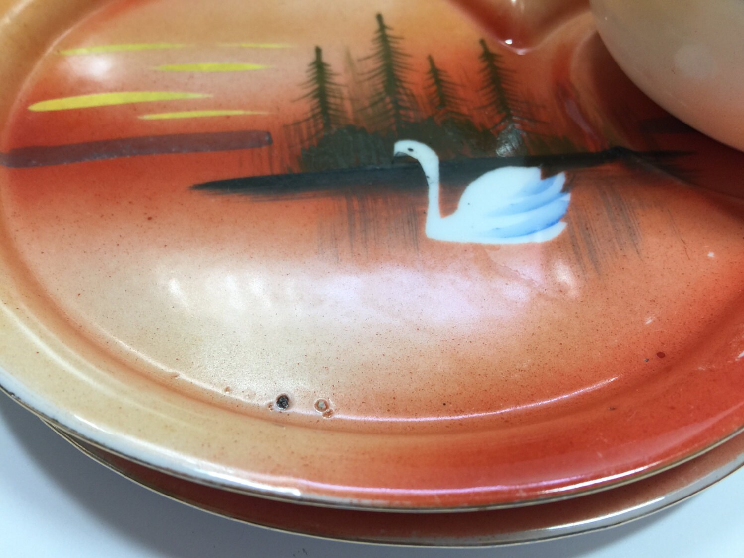 Vintage Japan Snack Plates/ Cups Swan Design Luncheon Plates - Etsy