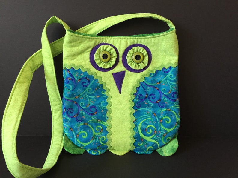 Handmade Owl Purse Funky Owl Tote Bag Handsewn Ladies / | Etsy