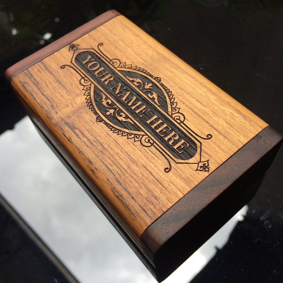 Personalized Teak Wood Cigarette Case Custom Engraved - Etsy